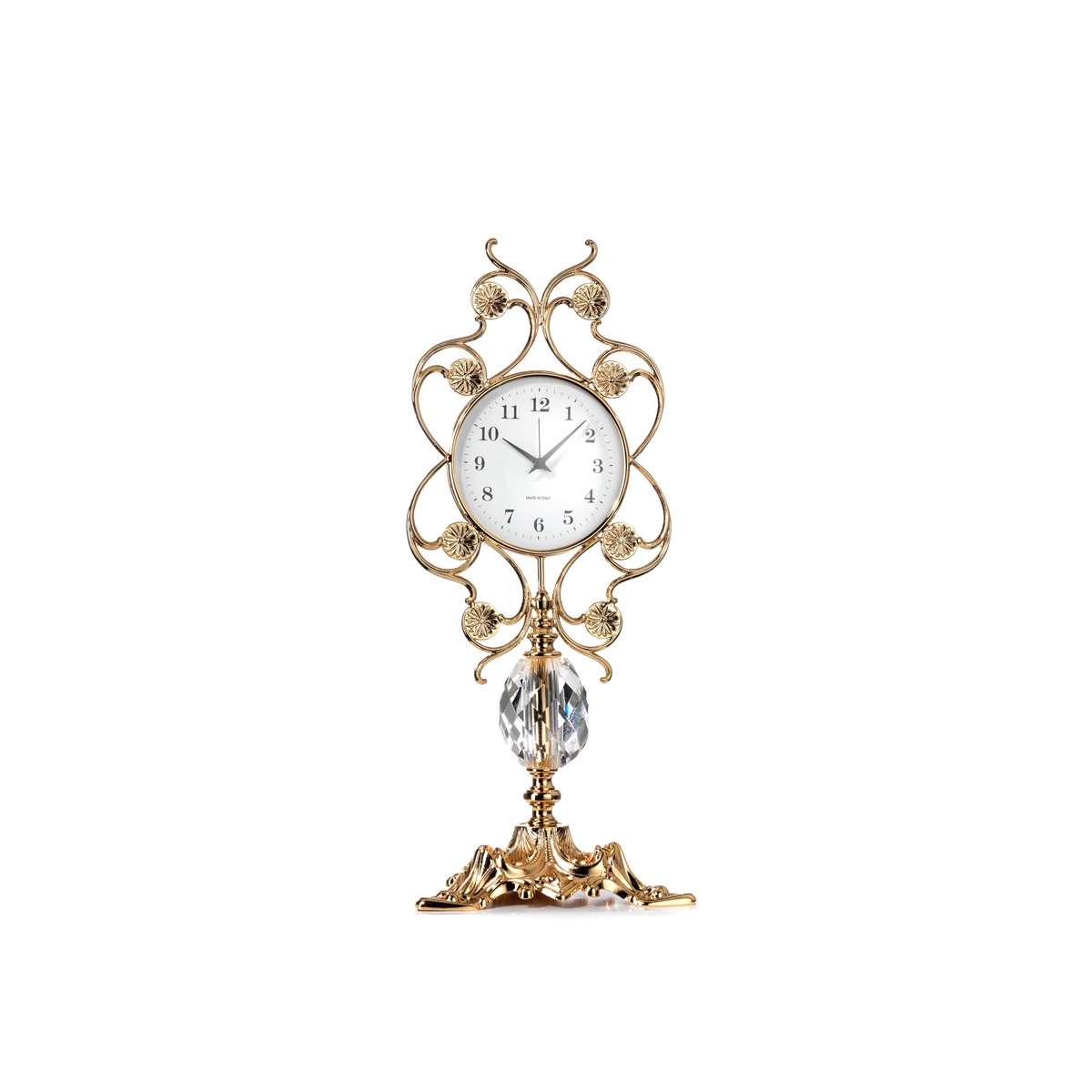 Excalibur Table Clock In Gold and Silver Finish Brass - Crystal Sphere ...