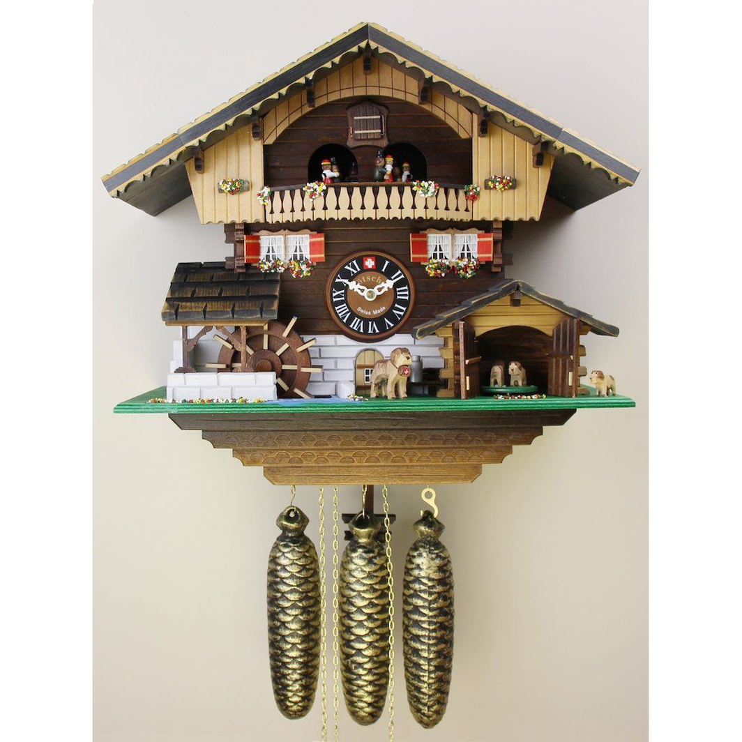 Loetscher - The Puppy Chalet Swiss Cuckoo Clock - Made in Switzerland ...