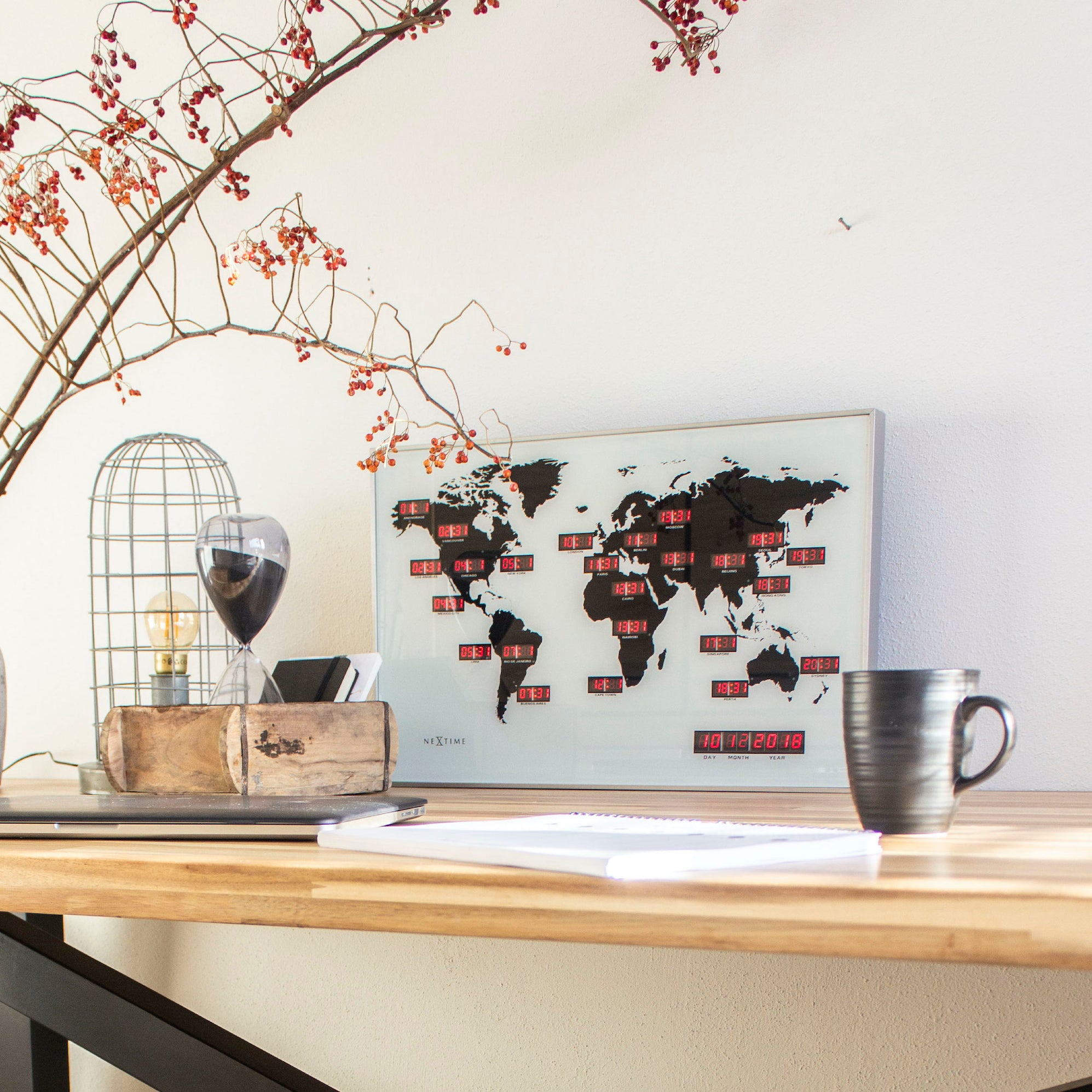 NeXtime - World Time Digit Wall Clock | Time For a Clock — Time for a Clock