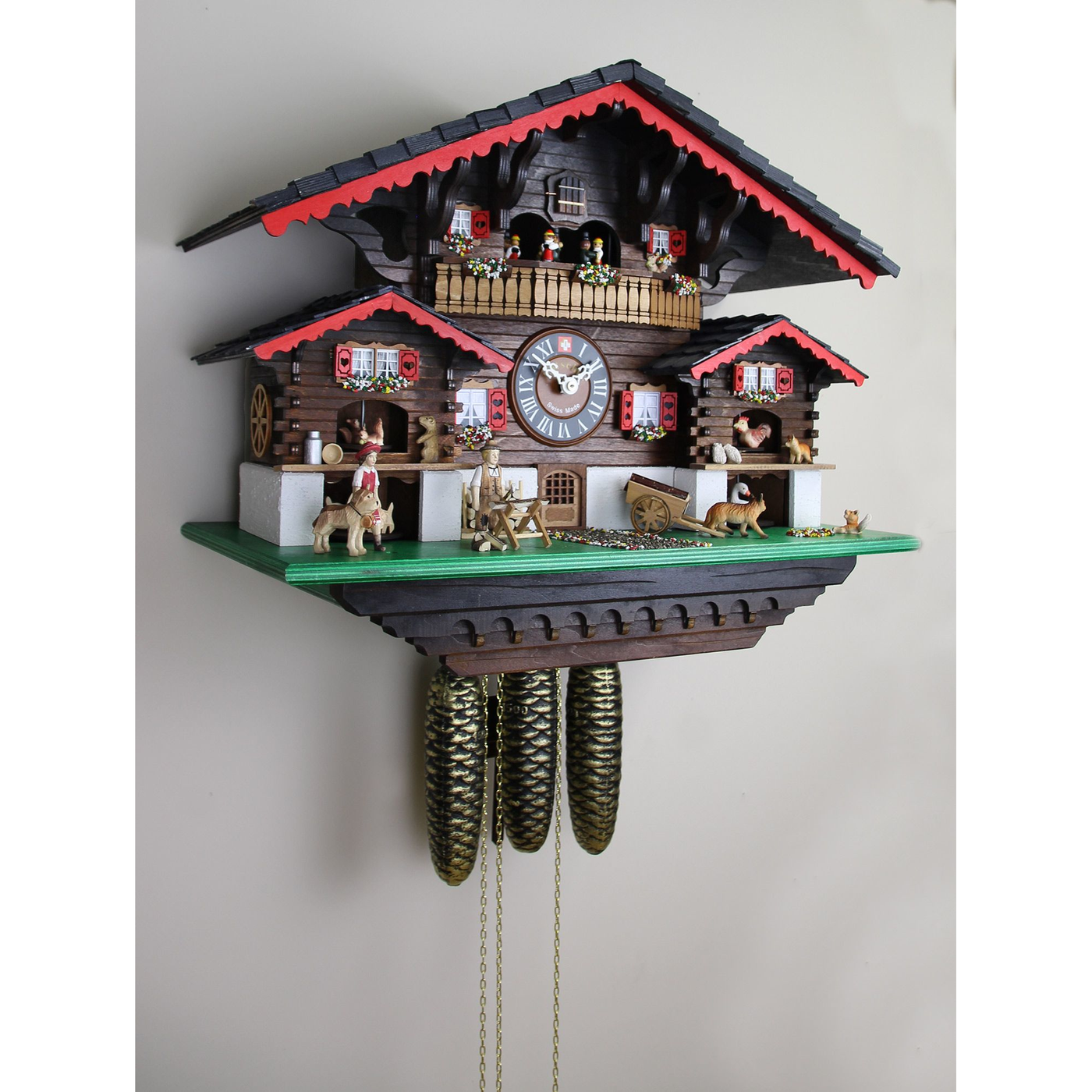 Loetscher Heidi’s Farm House Swiss Cuckoo Clock - Made in Switzerland ...