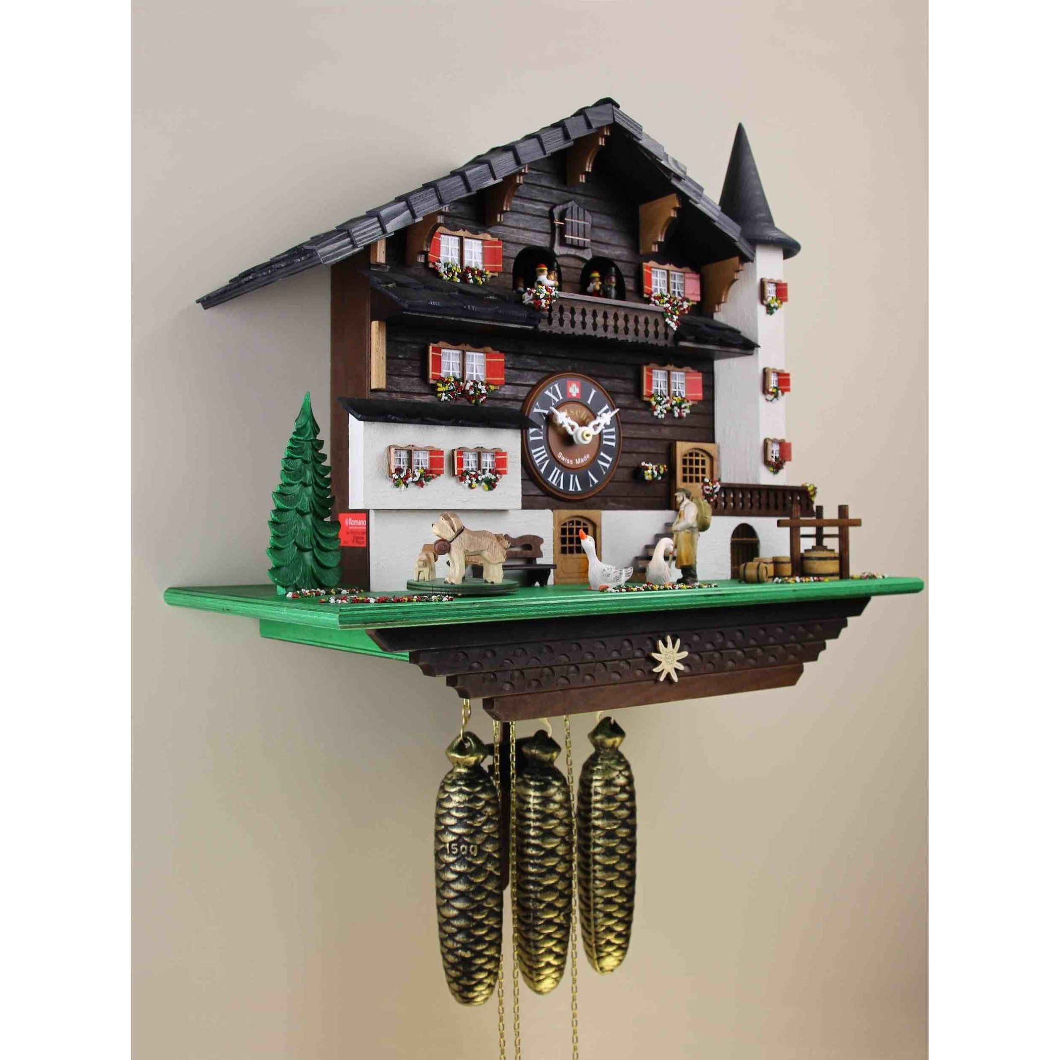 Loetscher - The Winemaker’s Chalet Swiss Cuckoo Clock - Made in Switze ...