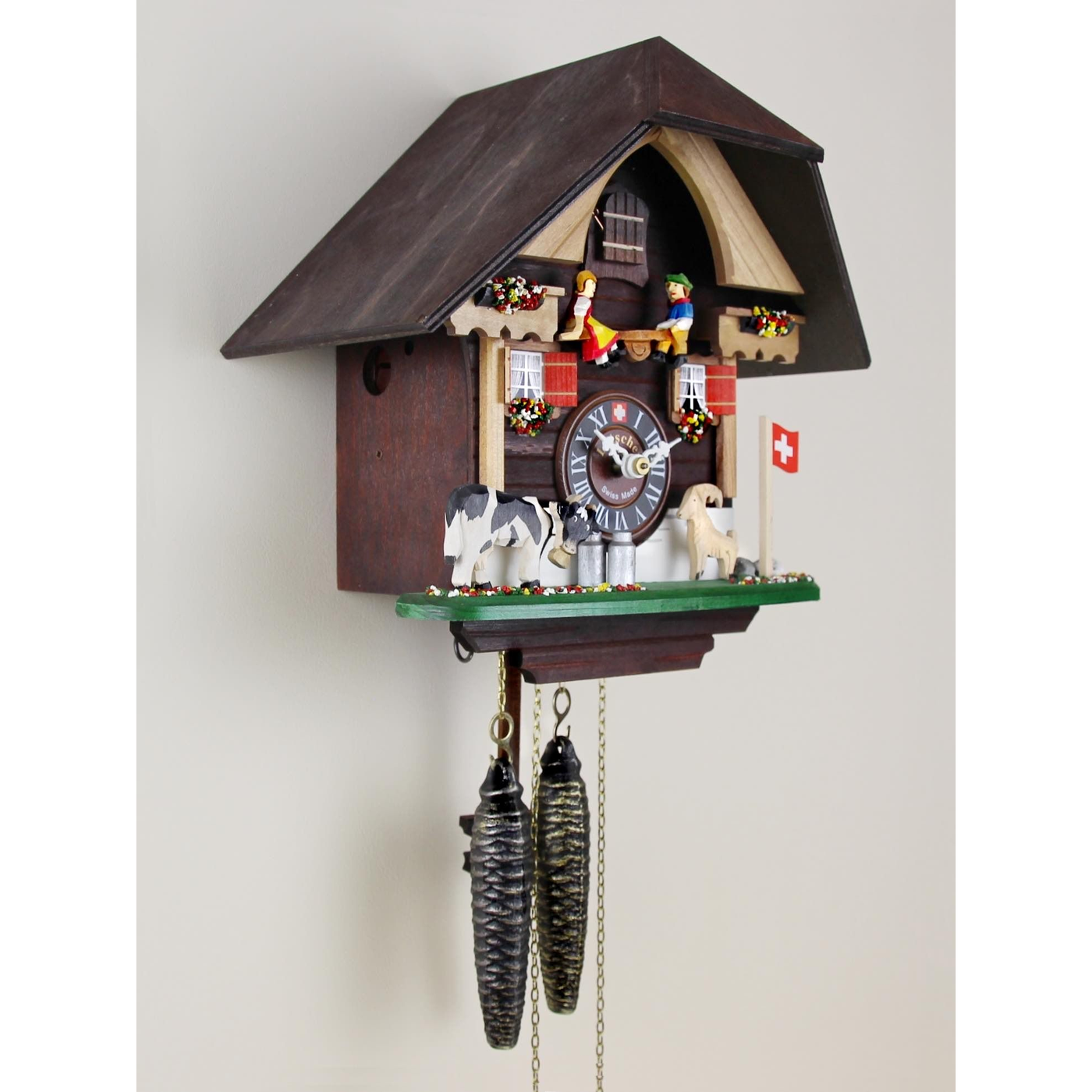 Loetscher - The Seesaw, The Cow And The Ibex Swiss Cuckoo Clock - Made ...