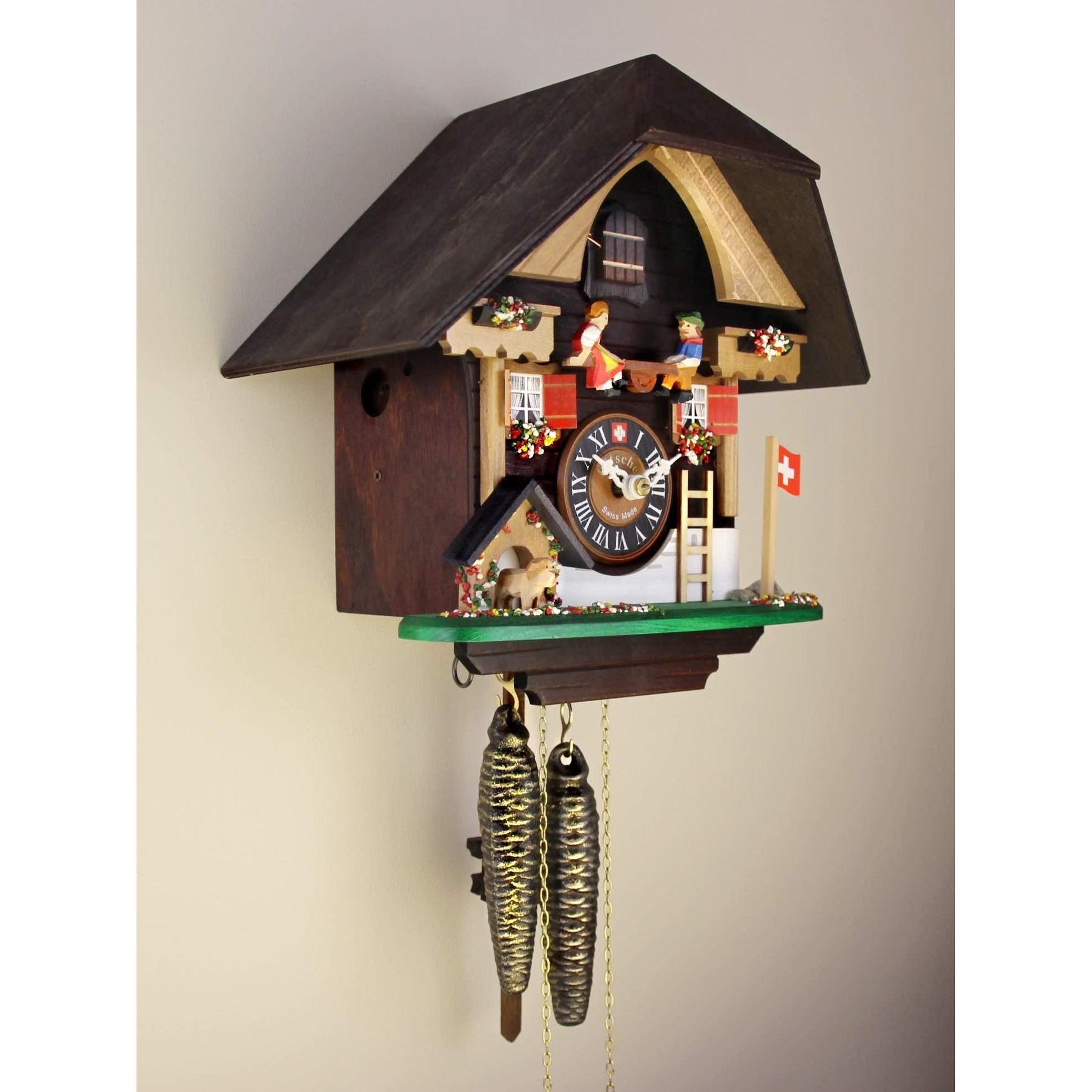 Loetscher - The Seesaw and the Puppy Swiss Cuckoo Clock - Made in Swit ...