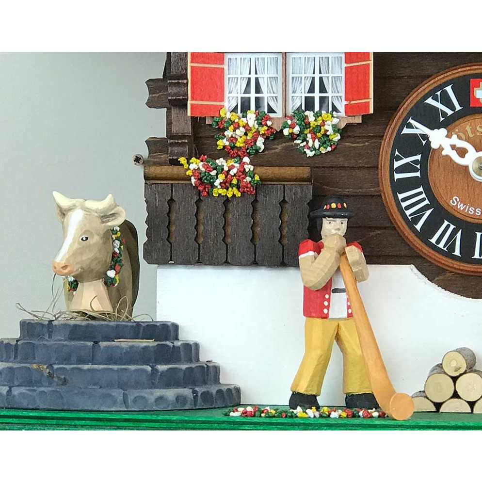 Loetscher - Alpine Cattle Descent Chalet Swiss Cuckoo Clock - Made in ...
