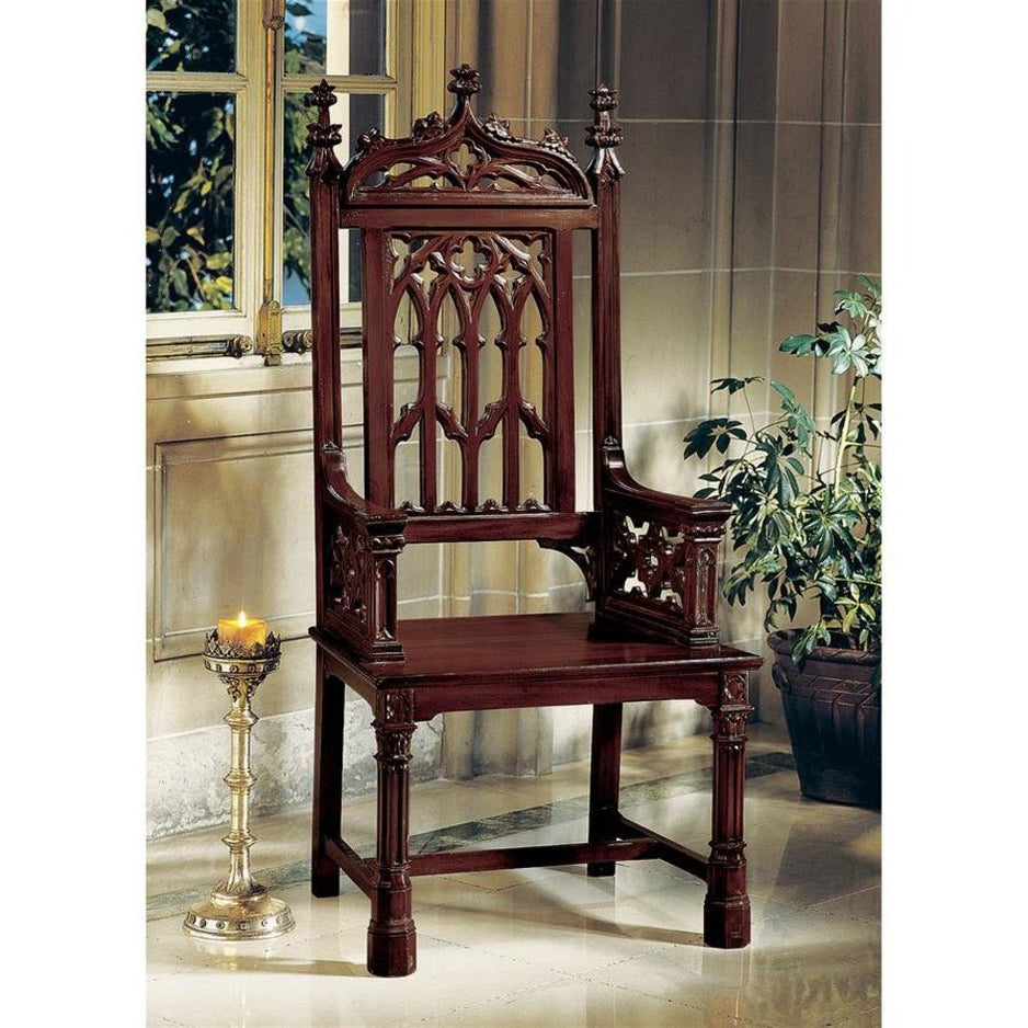 Design Toscano Gothic Tracery Cathedral Chair | Time For a Clock — Time ...