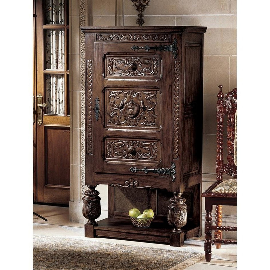 Design Toscano Coat of Arms Gothic Revival Armoire | Time For a Clock ...