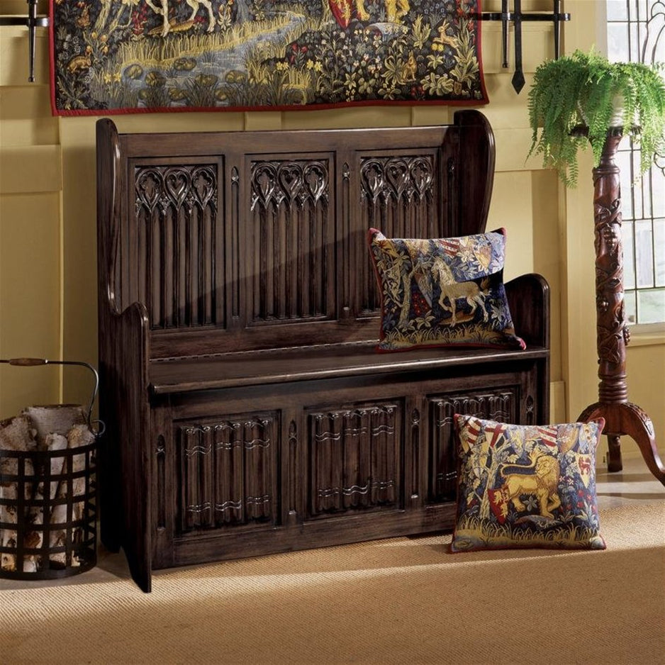Design Toscano Kylemore Abbey Gothic Bench | Time For a Clock — Time ...