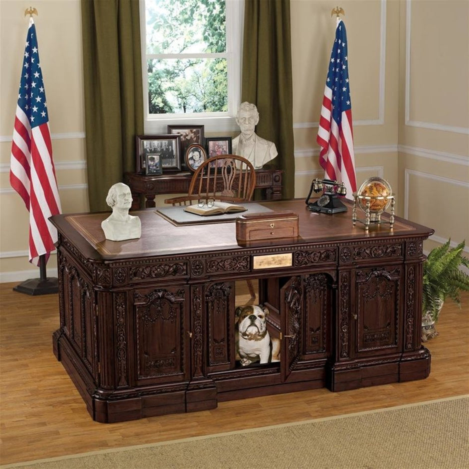 Design Toscano Oval Office Presidents' Resolute Desk | Time For a Clock ...