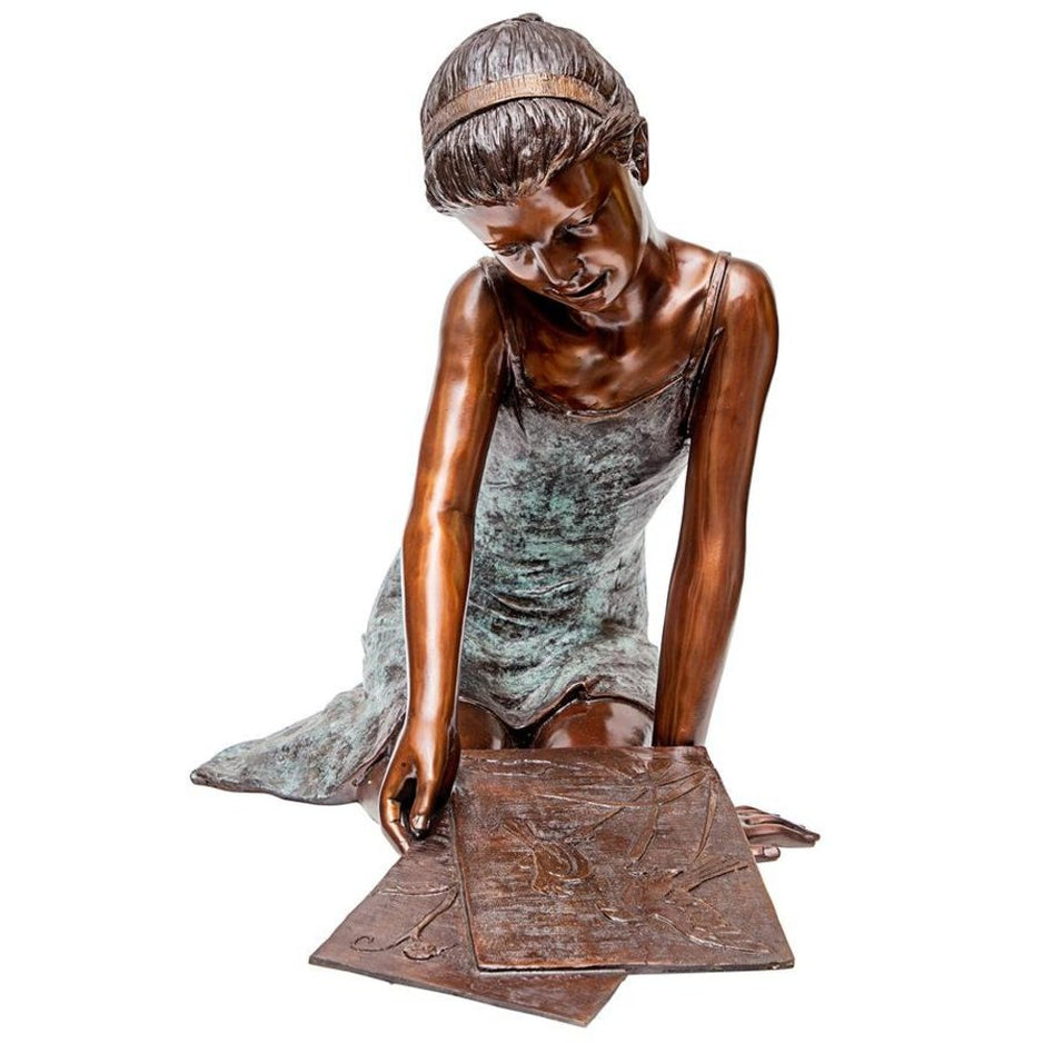 Design Toscano Little Girl Cast Bronze Garden Statue | Time For a Clock ...