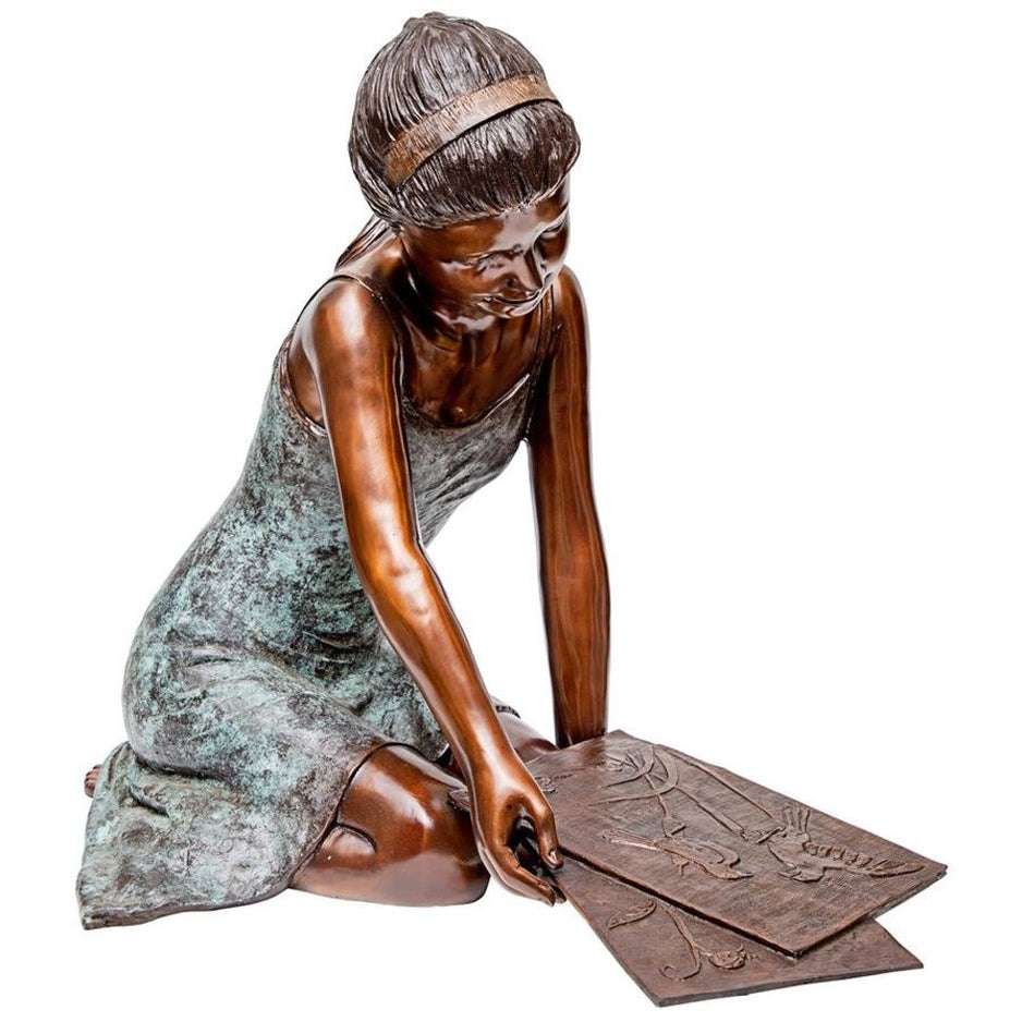 Design Toscano Little Girl Cast Bronze Garden Statue | Time For a Clock ...