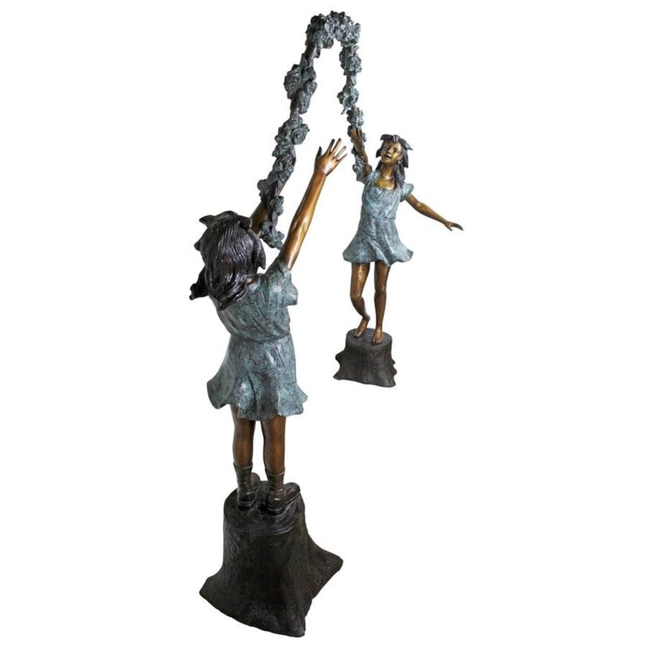 Design Toscano Grand Scale Flower Arbor Kids Statue | Time For a Clock ...