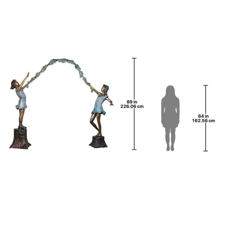 Design Toscano Grand Scale Flower Arbor Kids Statue | Time For a Clock ...