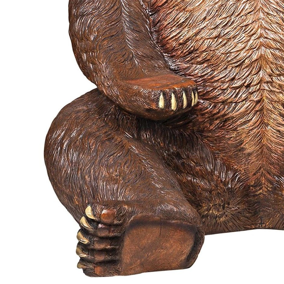 Design Toscano Sitting Brown Bear Statue with Paw Seat | Time For a ...