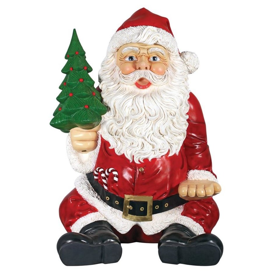 Design Toscano Giant Sitting Santa Claus Statue | Time For a Clock ...