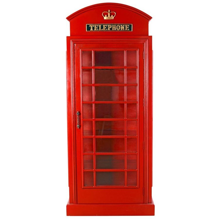 Design Toscano British Telephone Booth Display Cabinet | Time For a ...