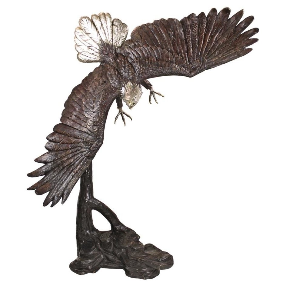 Design Toscano Final Approach Eagle Garden Statue | Time For a Clock ...