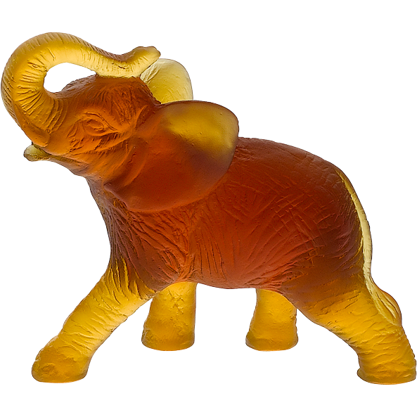 Daum - Crystal Amber Elephant | Time For a Clock — Time for a Clock