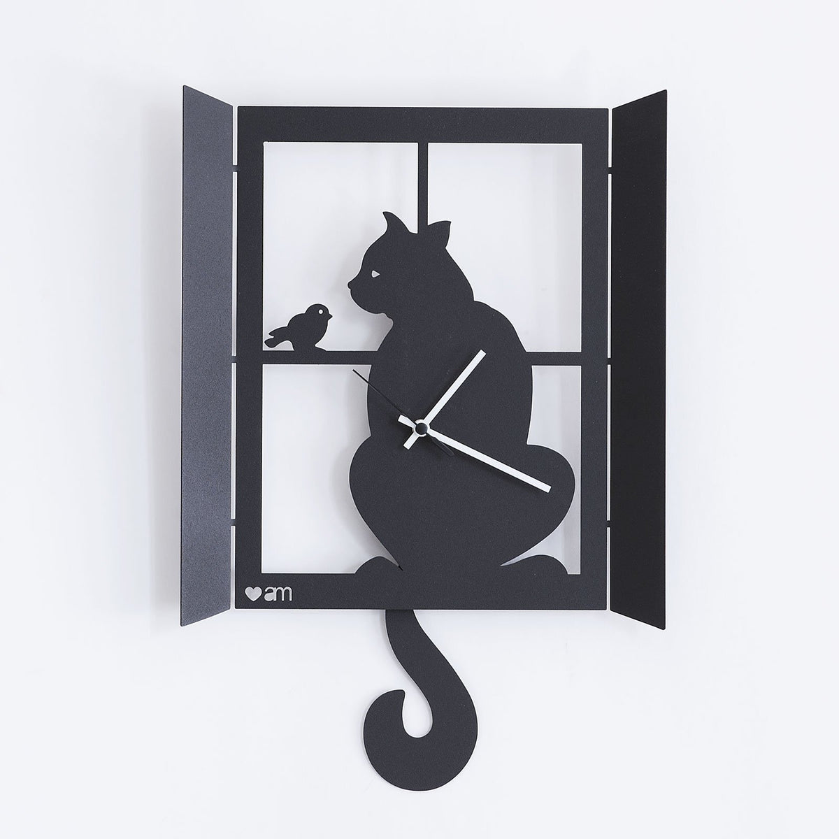 Arti e Mestieri Cat at the Window Pendulum Wall Clock | Time For a ...